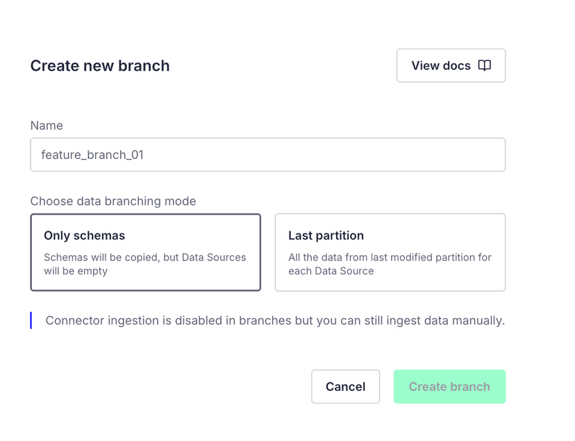 Branches: test with real data in isolated environments