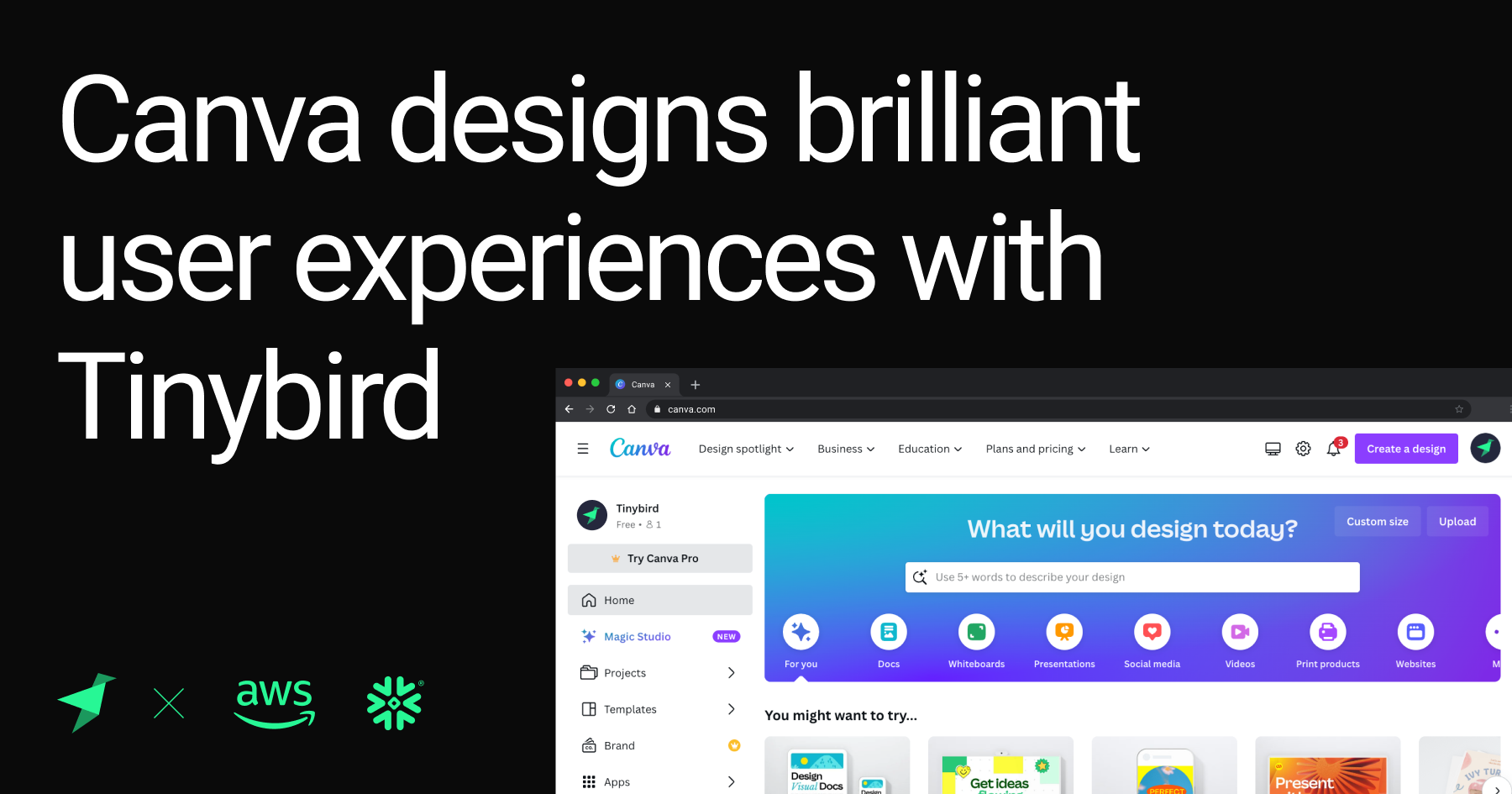 Canva designs brilliant user experiences with Tinybird