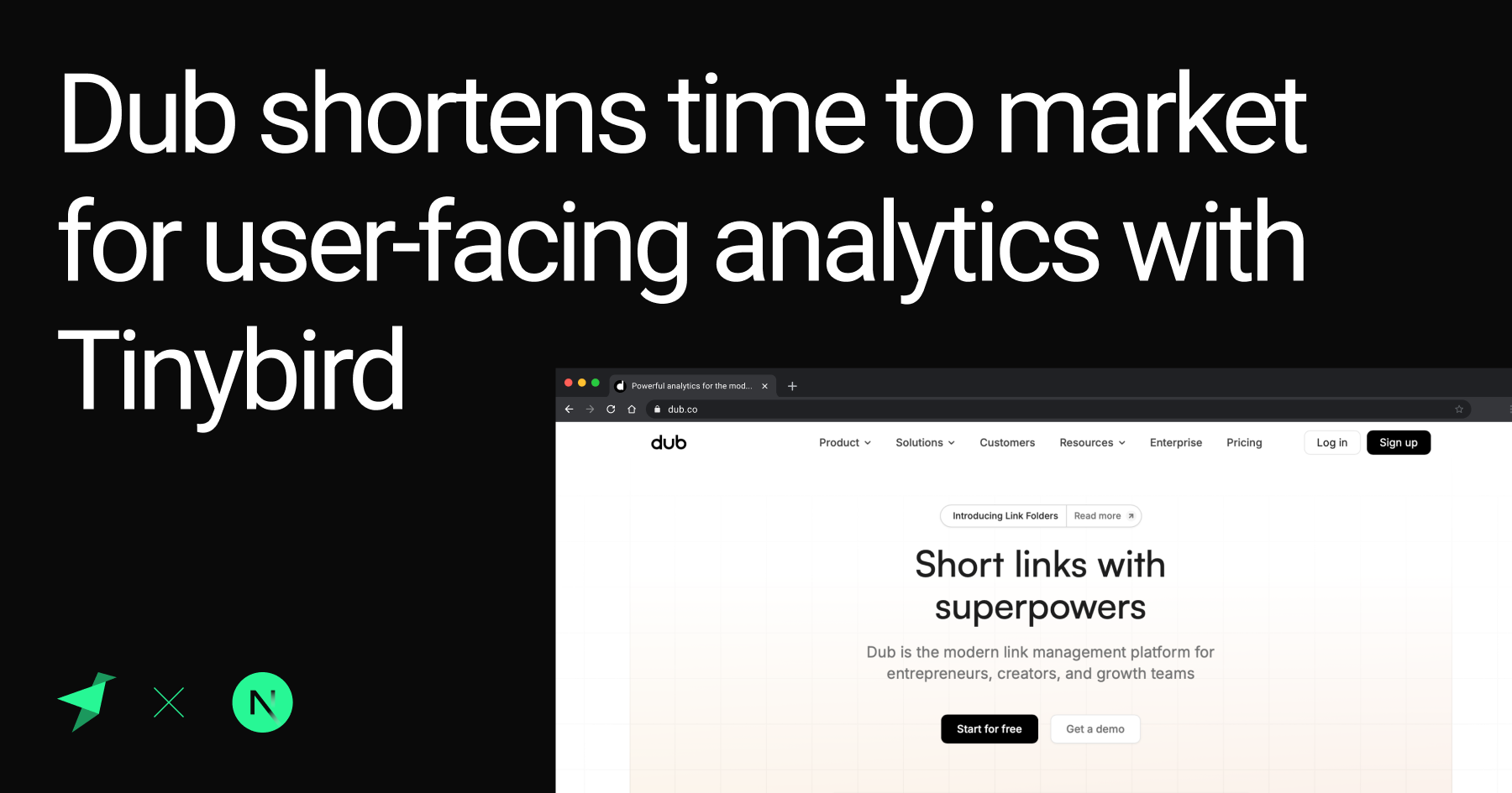 Dub shortens time to market for user‑facing analytics with Tinybird