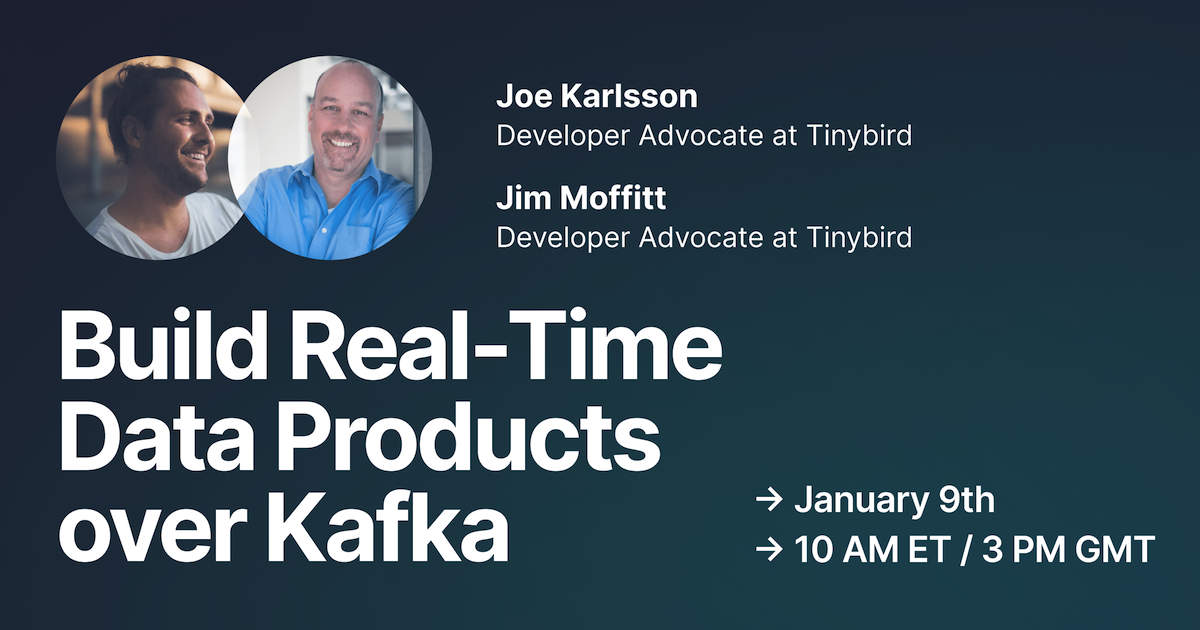 Build Real-Time Data Products over Kafka · Tinybird Build Real-Time Data Products over Kafka · Tinybird