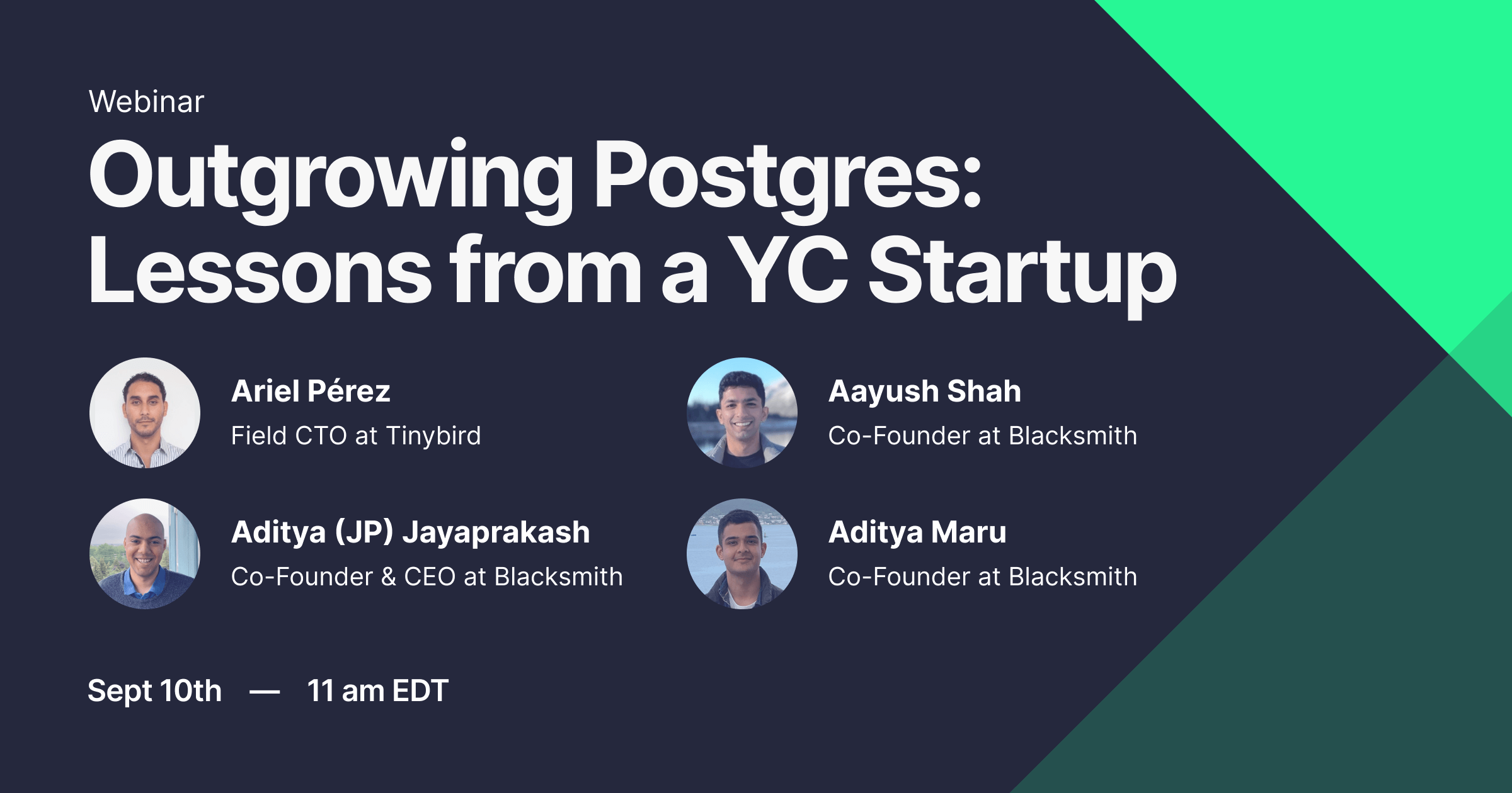 Outgrowing Postgres: Lessons from a YC startup · Tinybird