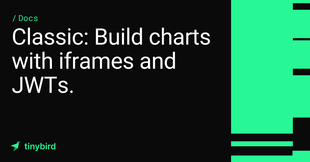 Classic: Build charts with iframes and JWTs. · Tinybird Docs