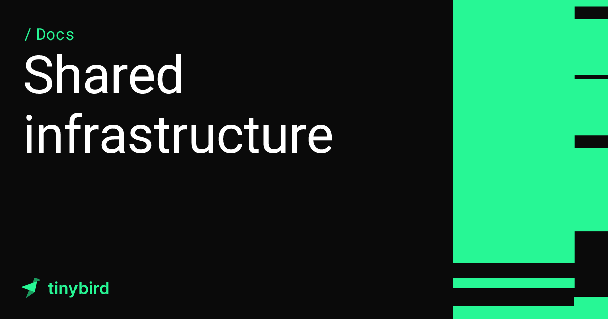 Shared infrastructure · Tinybird Docs
